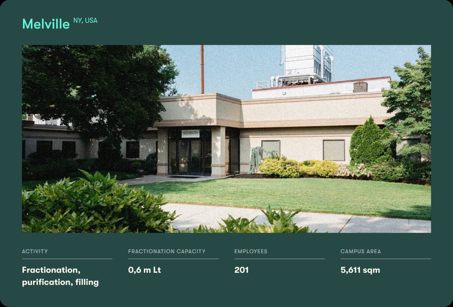 Boutiques of Excellence: Melville Production Plant - Kedrion Biopharma